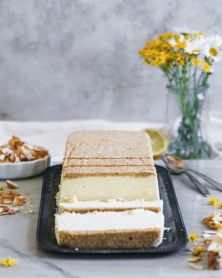 Lemon Olive Oil Semifreddo recipe - {easy almond biscotti crust}