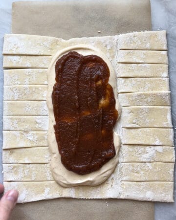 Apple Butter Puff Pastry Braid - Wild Thistle Kitchen