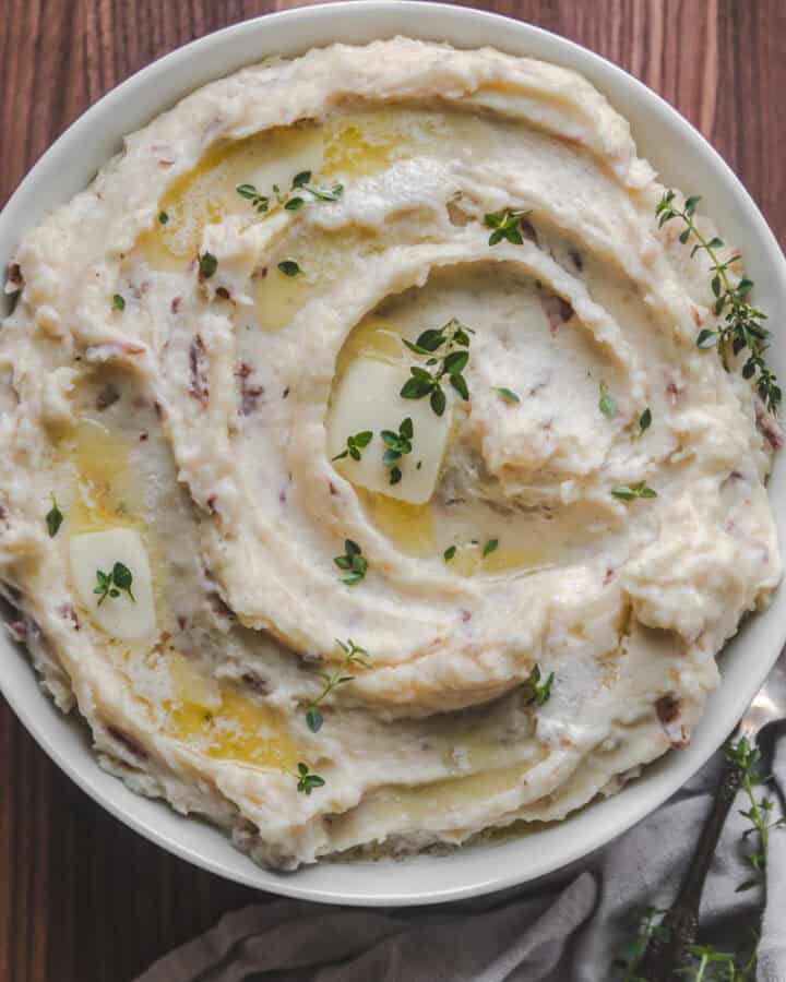 Red Skinned Mashed Potatoes (Stovetop or Instant Pot)