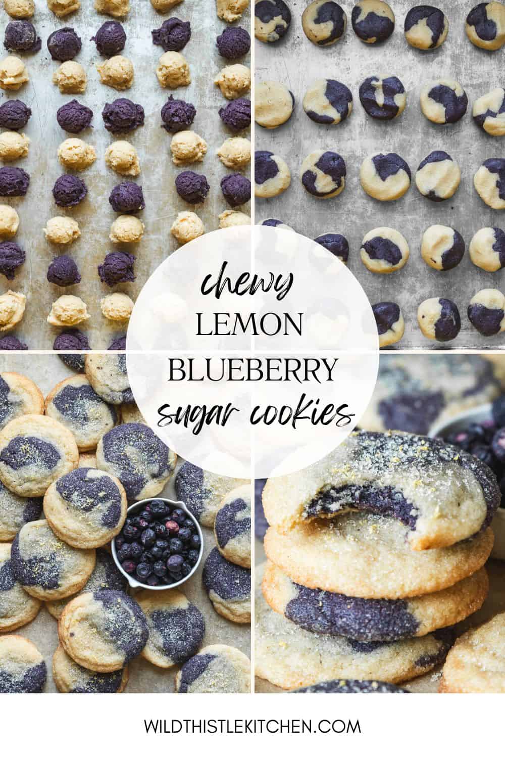 Marbled Lemon Blueberry Cookies - with freeze-dried blueberries