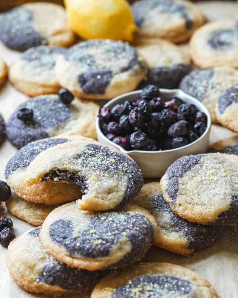 Marbled Lemon Blueberry Cookies - with freeze-dried blueberries