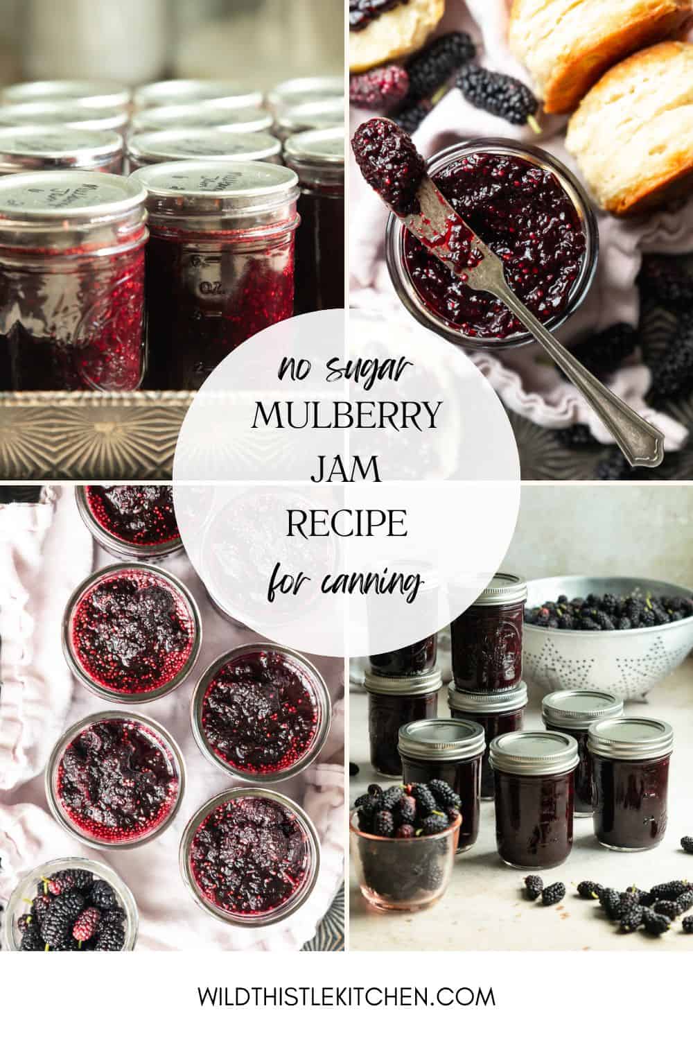 Mulberry Jam Recipe for canning (fruit juice sweetened)