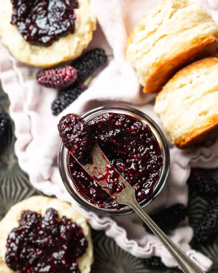 Mulberry Jam Recipe for canning (fruit juice sweetened)