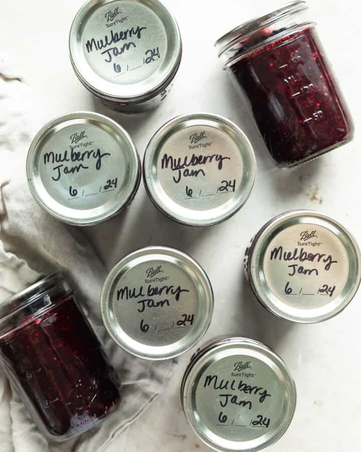 Mulberry Jam Recipe for canning (fruit juice sweetened)