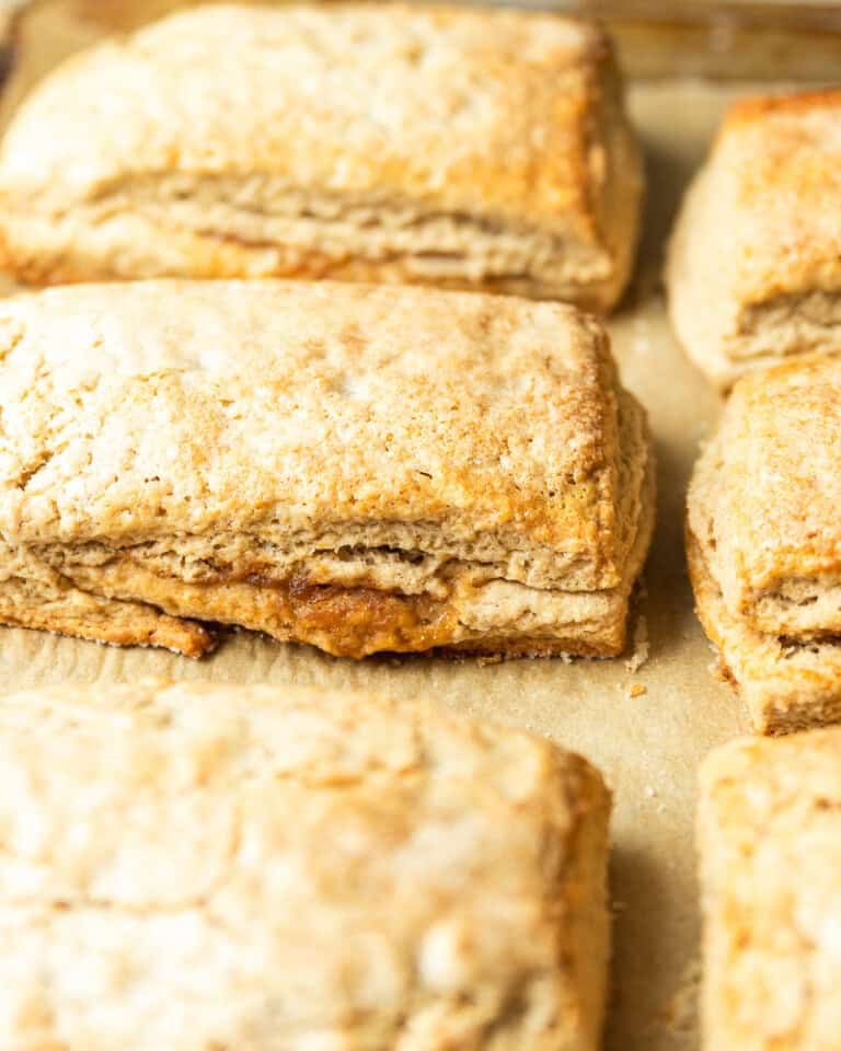 Apple Butter Scones (tender + flaky)