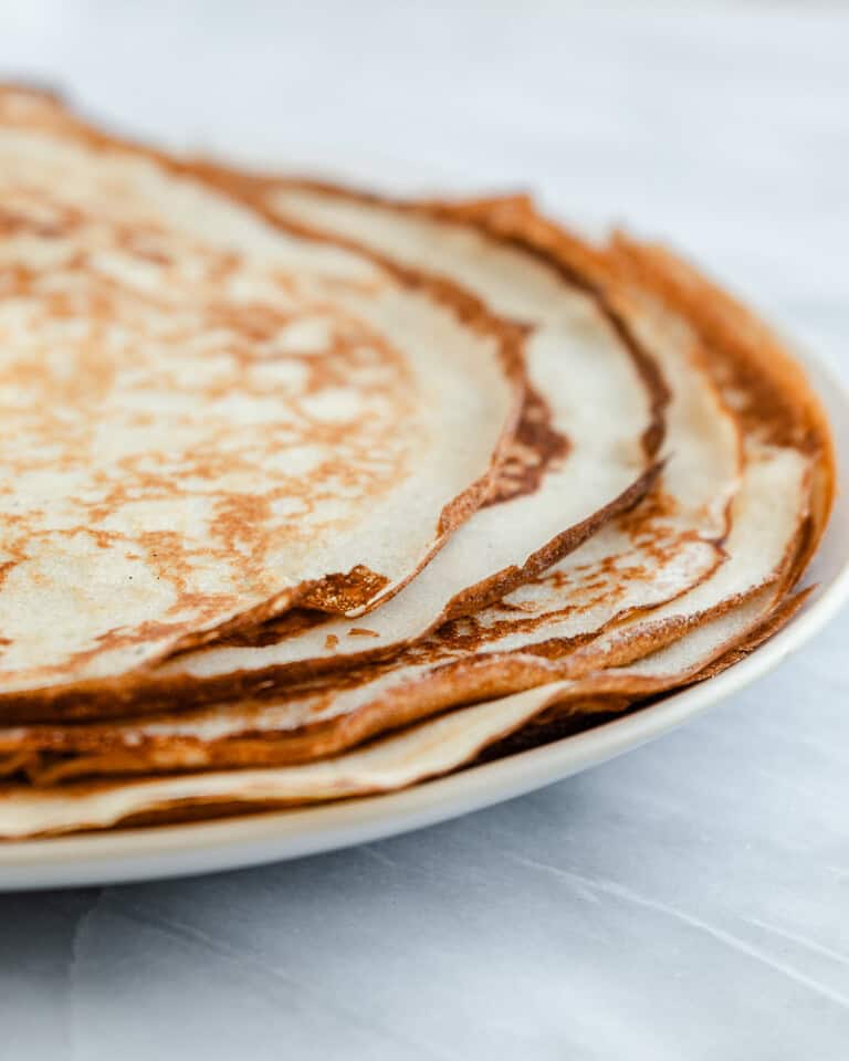 Sourdough Crepes (thin and delicate with crispy edges)