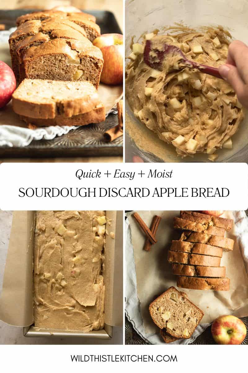 Sourdough Discard Apple Bread (moist + quick + easy)